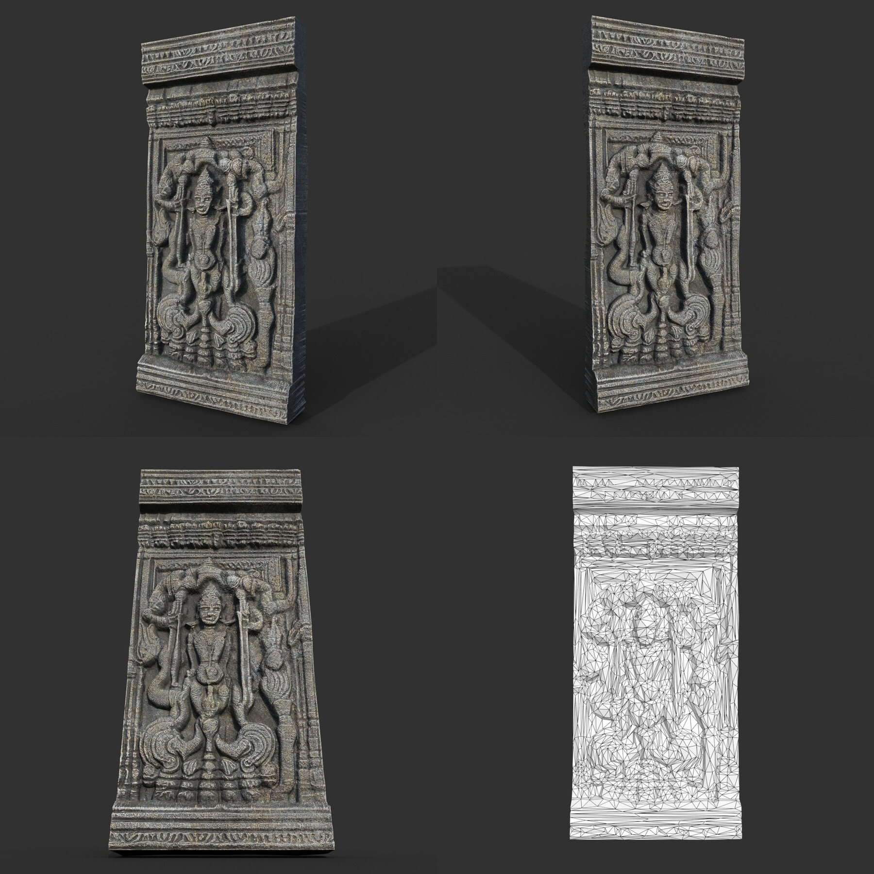 ArtStation - Low poly Ancient Hindu Temple Wall modular Ultra HD 16K ...
