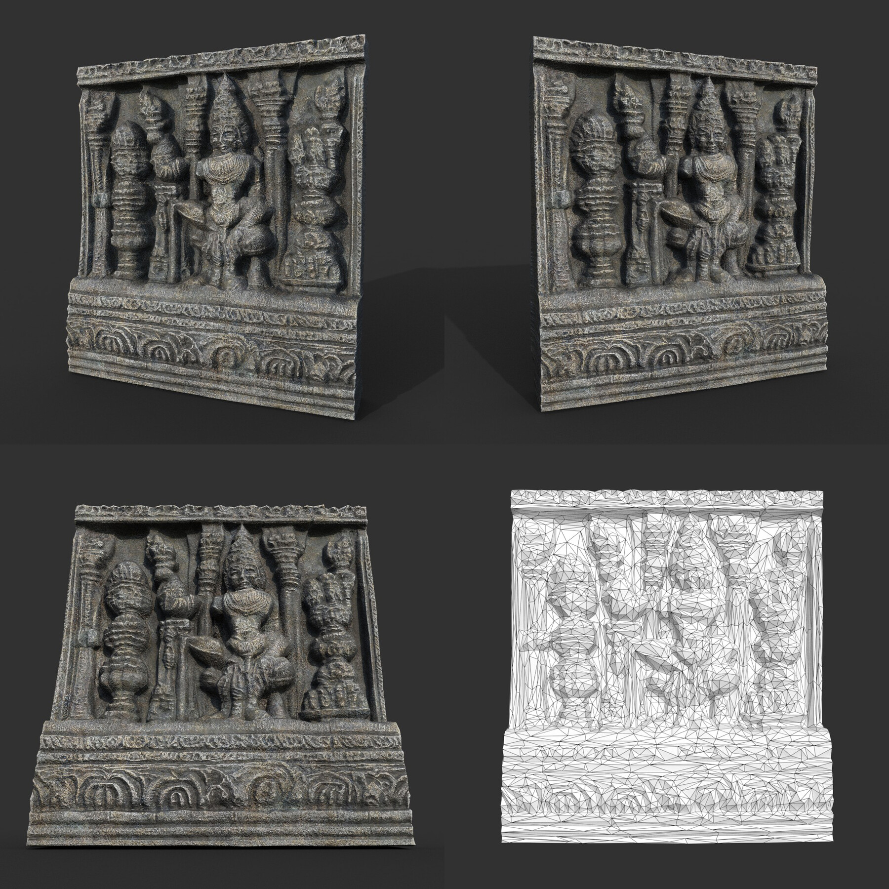 ArtStation - Low poly Ancient Hindu Temple Wall modular Ultra HD 16K ...