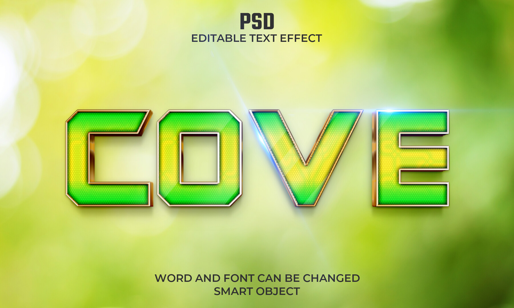 ArtStation - 3D Cove PSD fully editable text effect. Layer style PSD ...