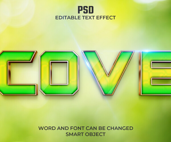 ArtStation - 3D Cove PSD fully editable text effect. Layer style PSD ...