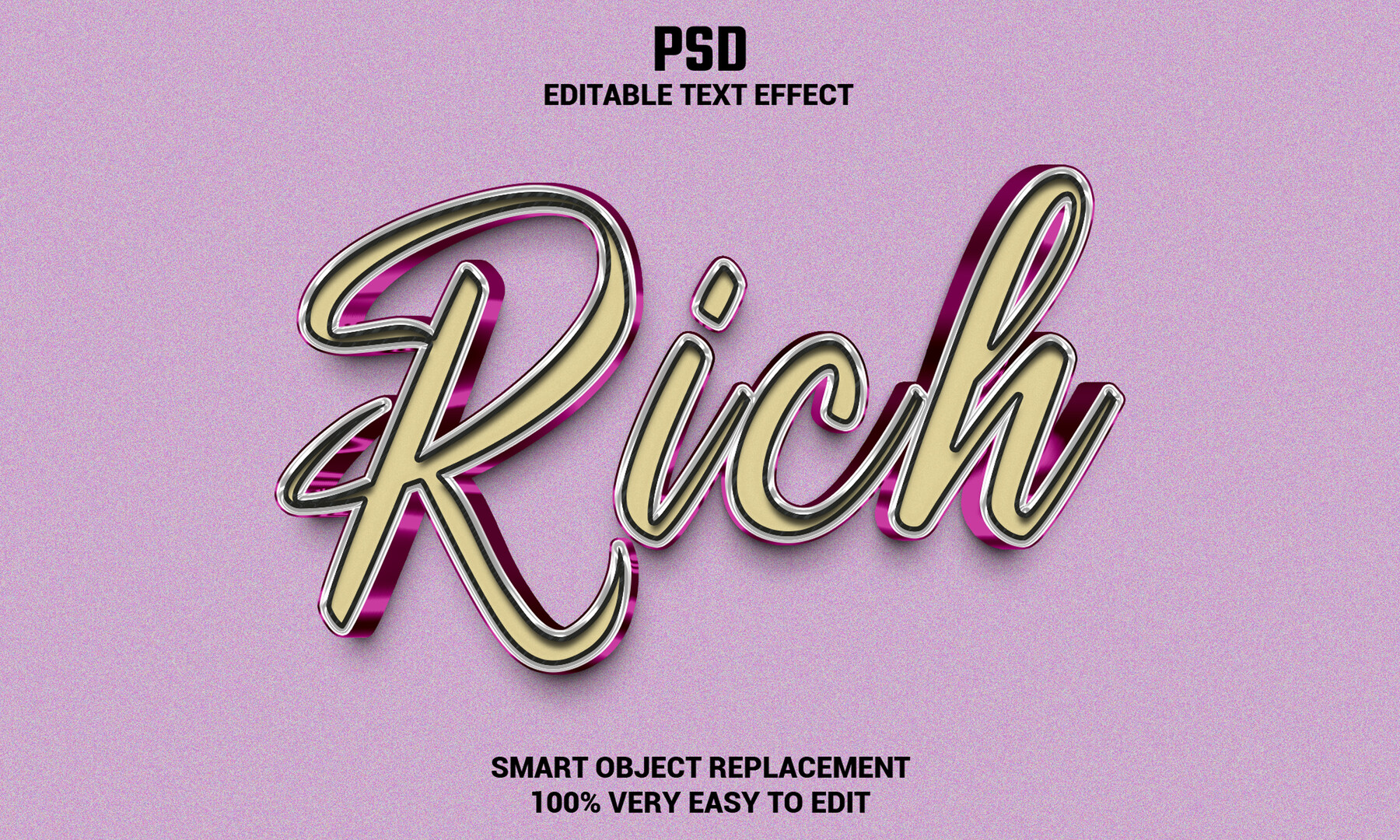 ArtStation - 3D Rich PSD fully editable text effect. Layer style PSD ...