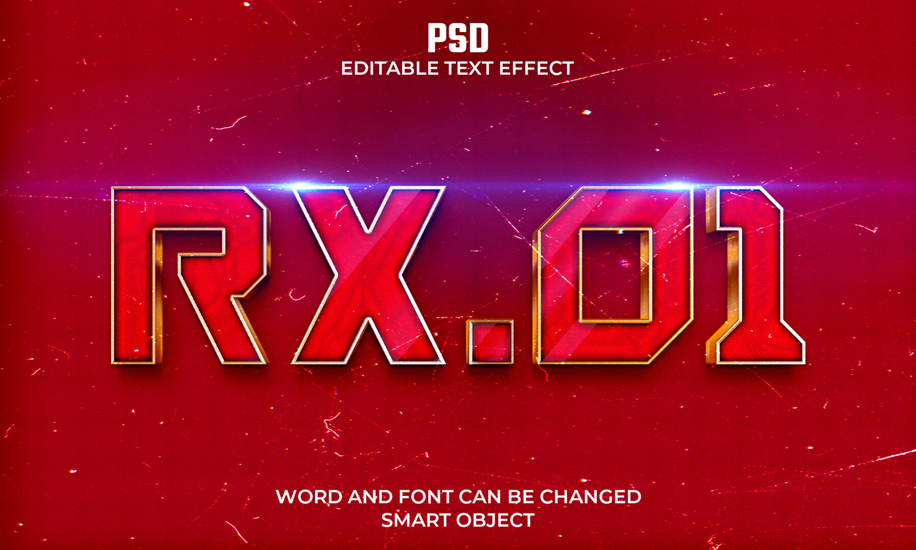 ArtStation - 3D RX 01 PSD fully editable text effect. Layer style PSD ...