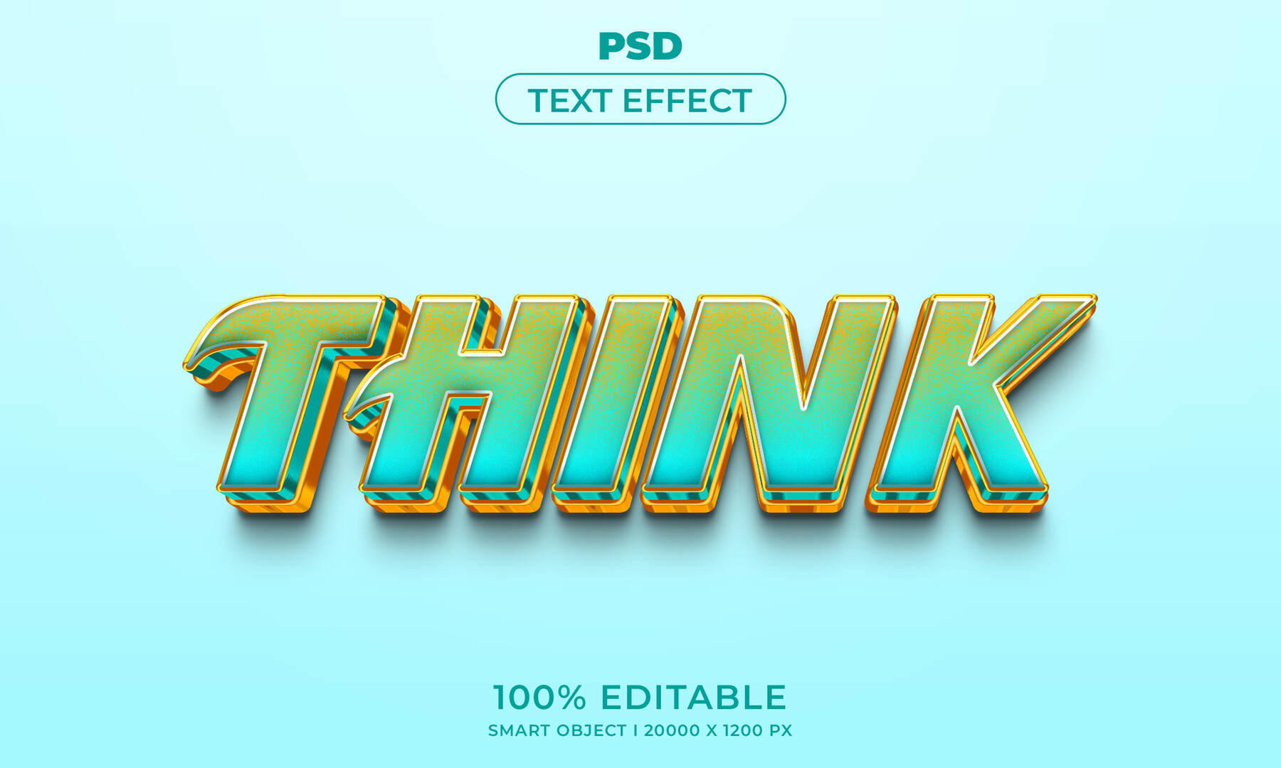 ArtStation - 3D Think PSD fully editable text effect. Layer style PSD ...