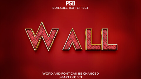 ArtStation - 3D Wall PSD fully editable text effect. Layer style PSD ...