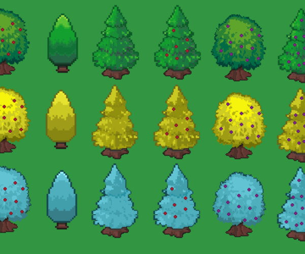ArtStation - Pixel Trees | Game Assets
