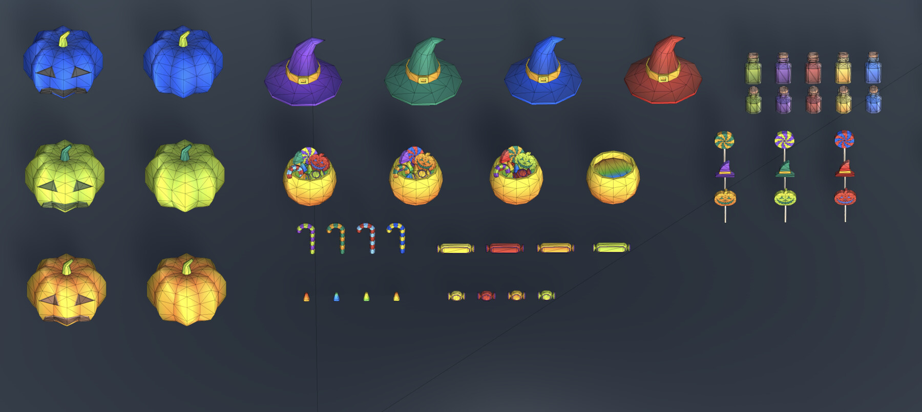 ArtStation - 3D props - Mystical Cartoon Halloween Pack 73 low poly ...