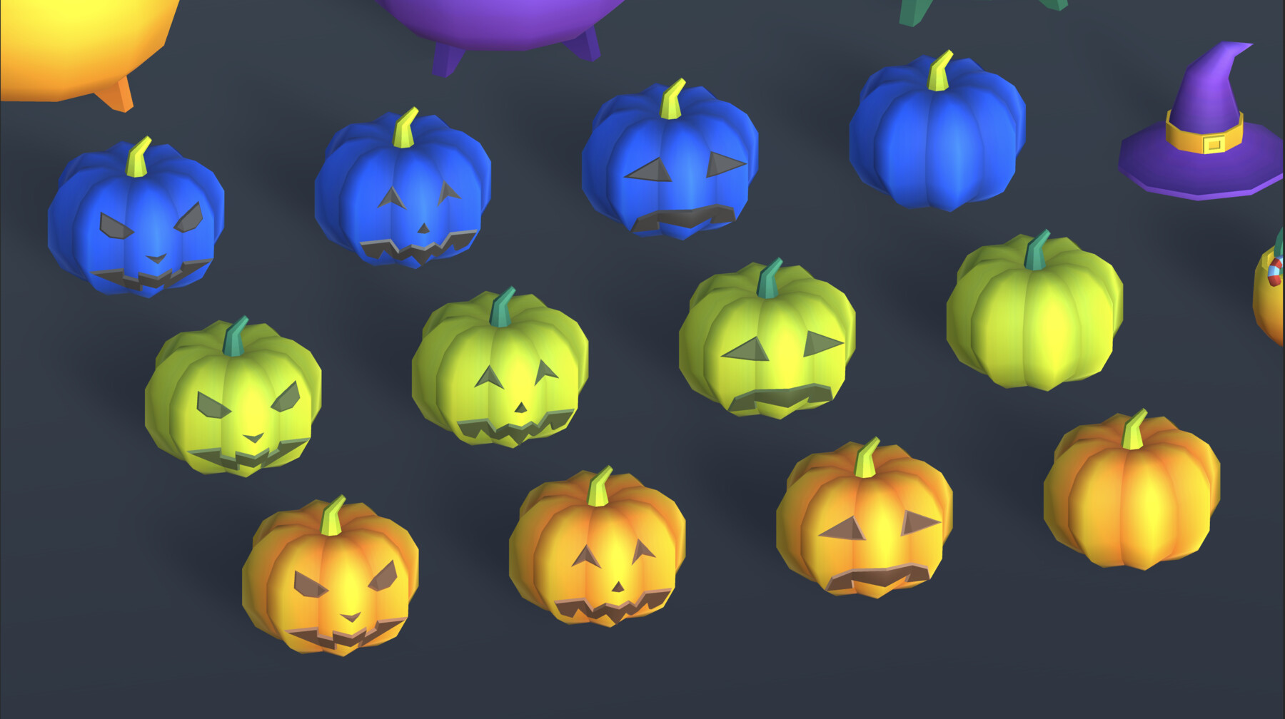 ArtStation - 3D props - Mystical Cartoon Halloween Pack 73 low poly ...