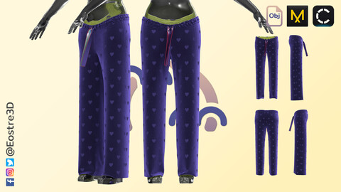 ArtStation - (Womenswear) Heart Track pants | Resources
