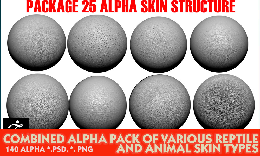 ArtStation - Combined alpha package of various reptile and animal skin ...
