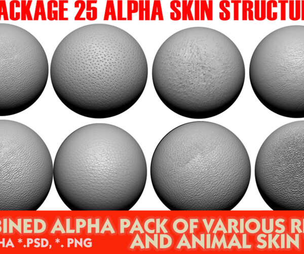 ArtStation - Combined alpha package of various reptile and animal skin ...