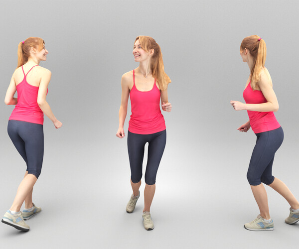 ArtStation - Smiling young woman running 371 | Game Assets