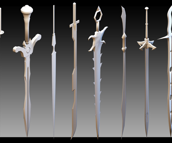 ArtStation - 100 Swords- Kitbash- High detail 3d models | Resources