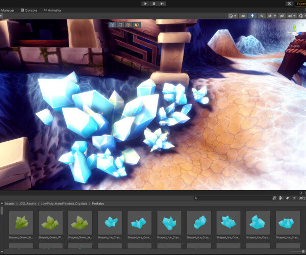 ArtStation - Low Poly Hand Painted Fantasy Crystals Pack for Unity ...
