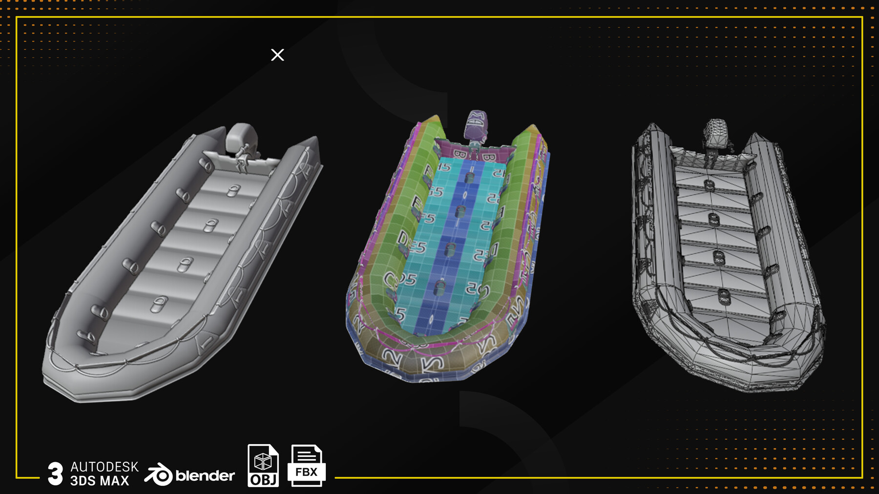 ArtStation - 15 Boat Base Mesh | Game Assets