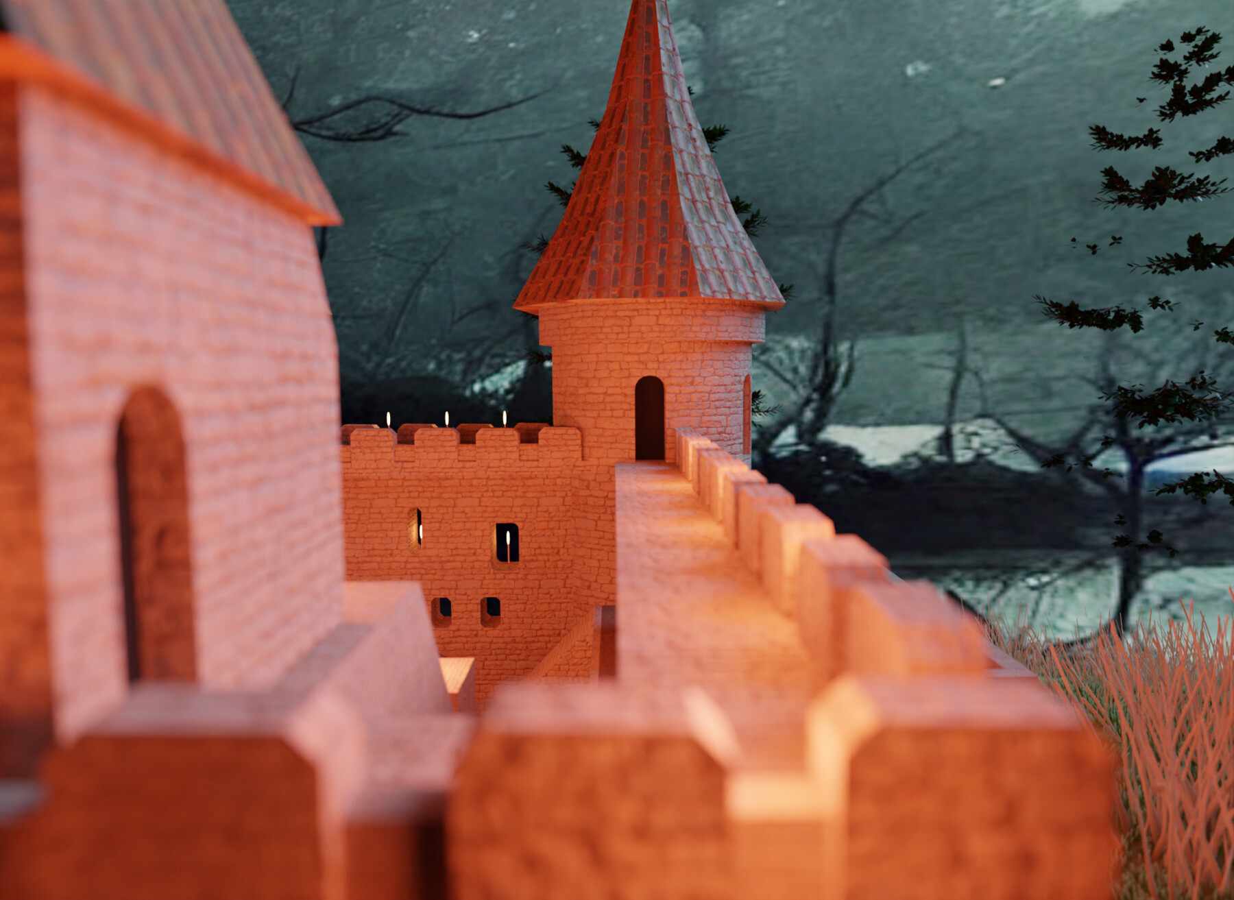 ArtStation - 3d Lowpoly Medieval Castle | Game Assets