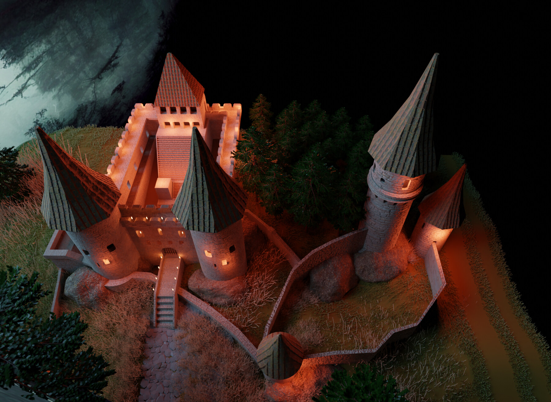 ArtStation - 3d Lowpoly Medieval Castle | Game Assets