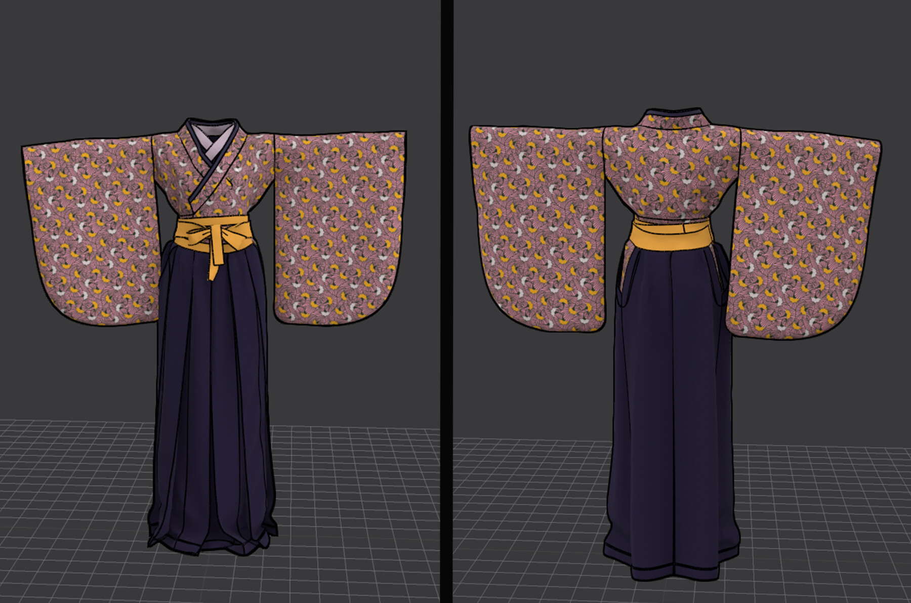 ArtStation - KIMONO - Clo3d, MD project + obj, fbx | Resources