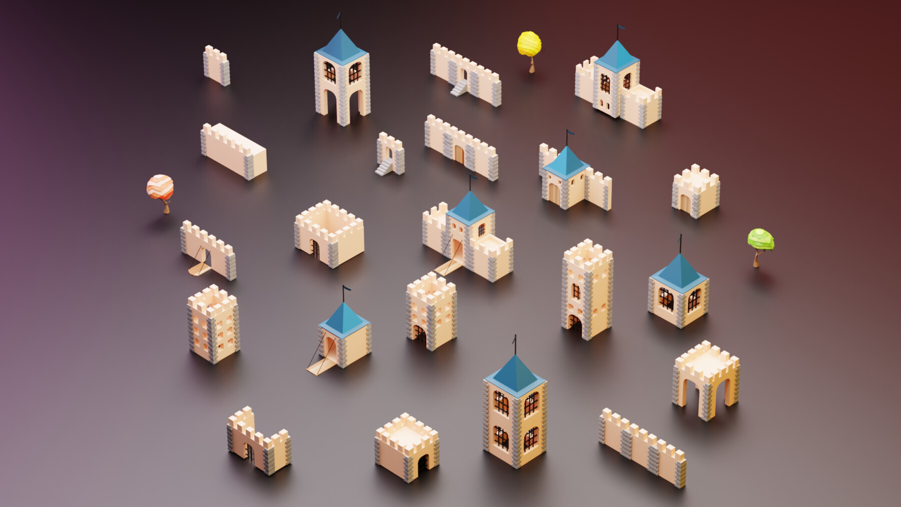 ArtStation - Low Poly Castle - Kitbash | Game Assets