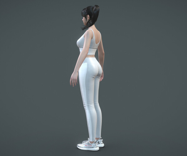 ArtStation - Rigged Female Character Fitness yoga sport suit avatar sports fitness pants gym ...