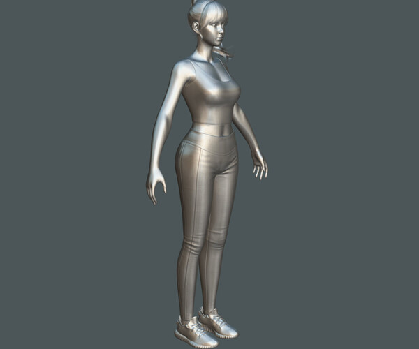 ArtStation - Rigged Female Character Fitness yoga sport suit avatar sports fitness pants gym ...