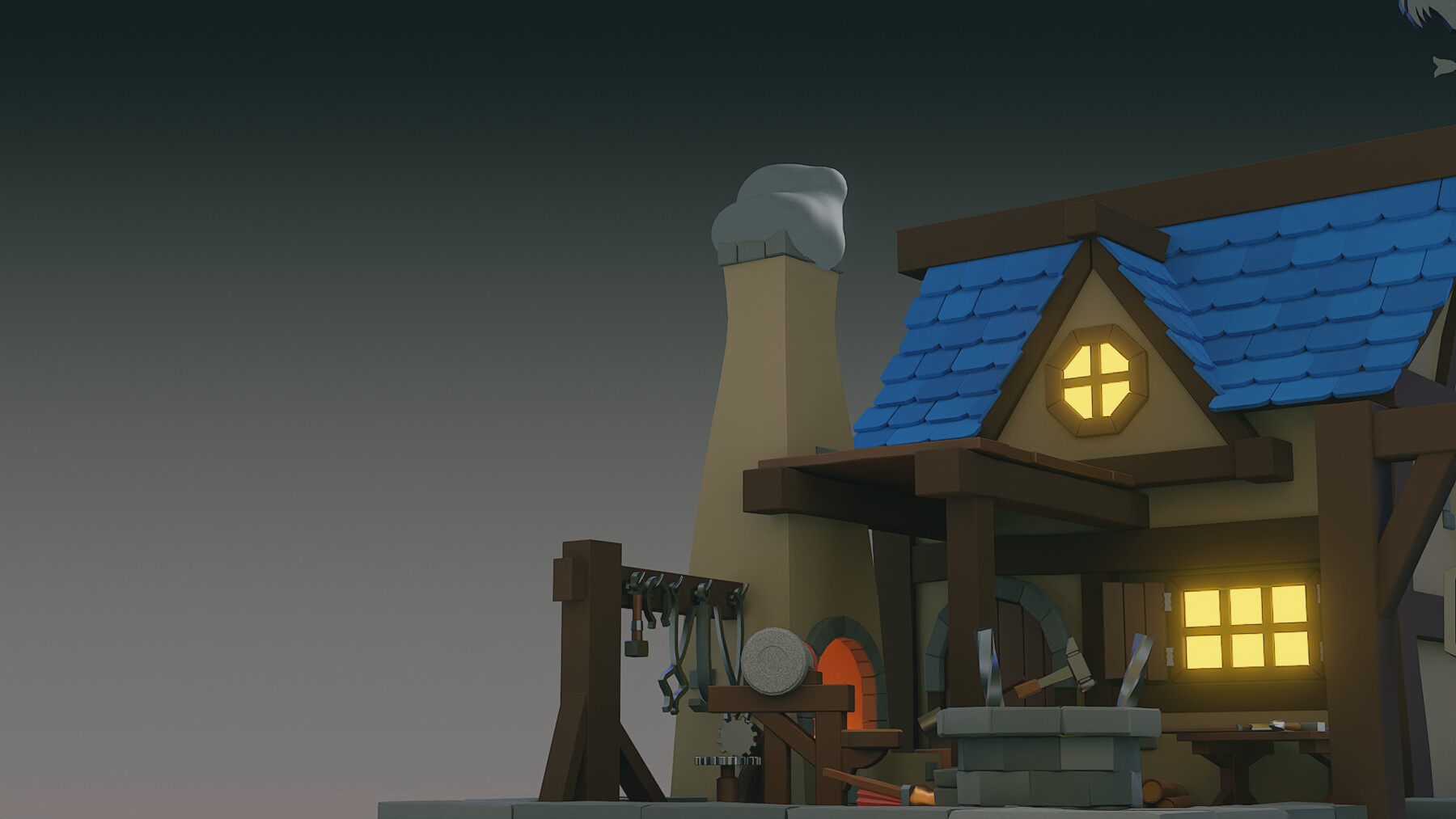 ArtStation - Blender 3 Animated Stylized Blacksmith House | 3D ...