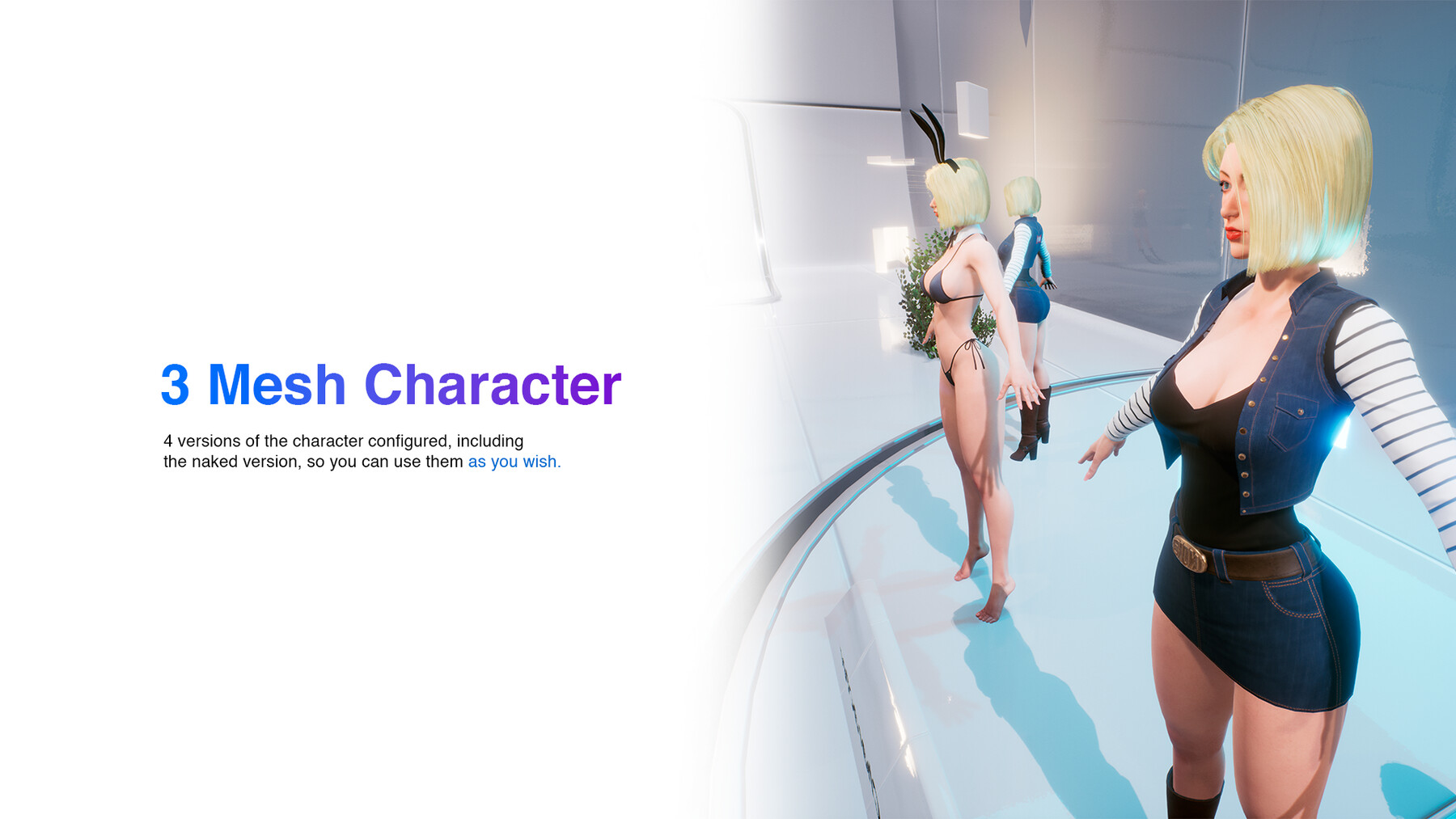 ArtStation - Android 18 DBZ - Game Ready 3D model - UE4- low-poly 3d model | Game Assets