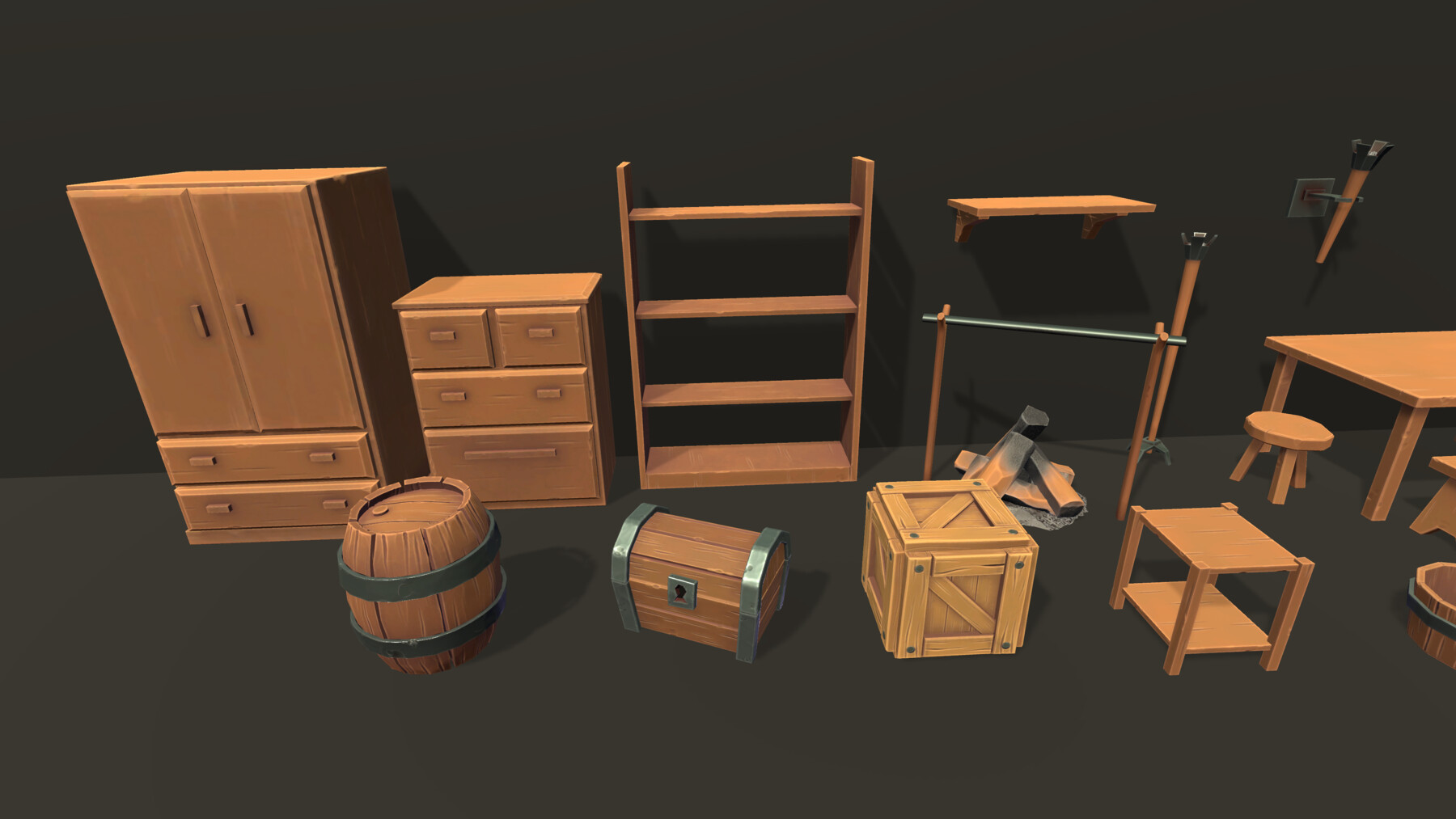 ArtStation - Stylized Wood Props | Game Assets