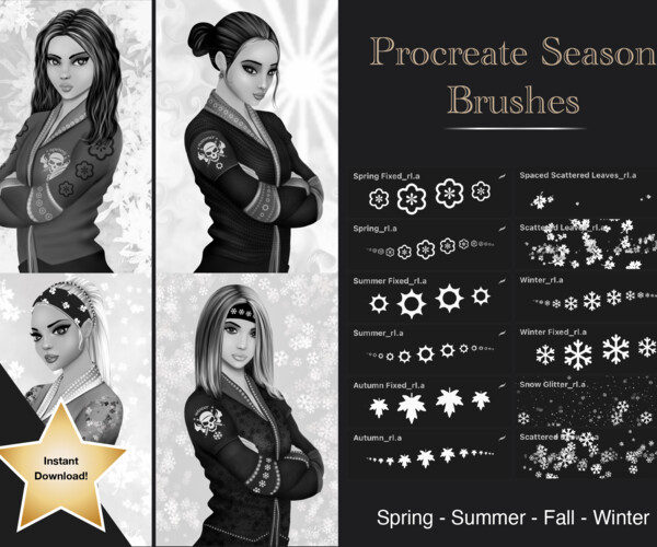 ArtStation - Procreate Brushes Seasons, Spring, Summer, Fall & Winter ...