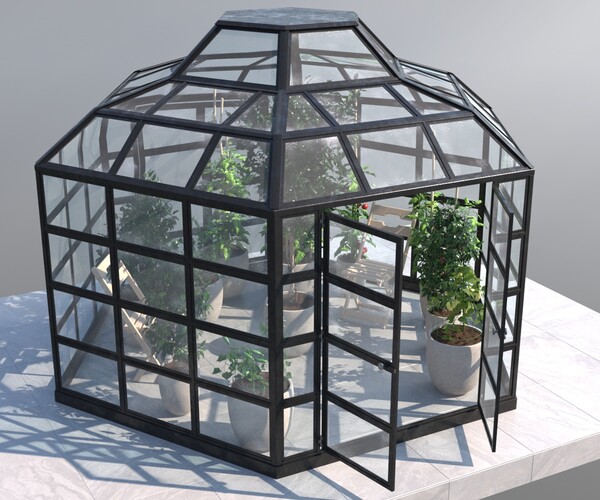 ArtStation - Greenhouse hexagon 3D model | Resources