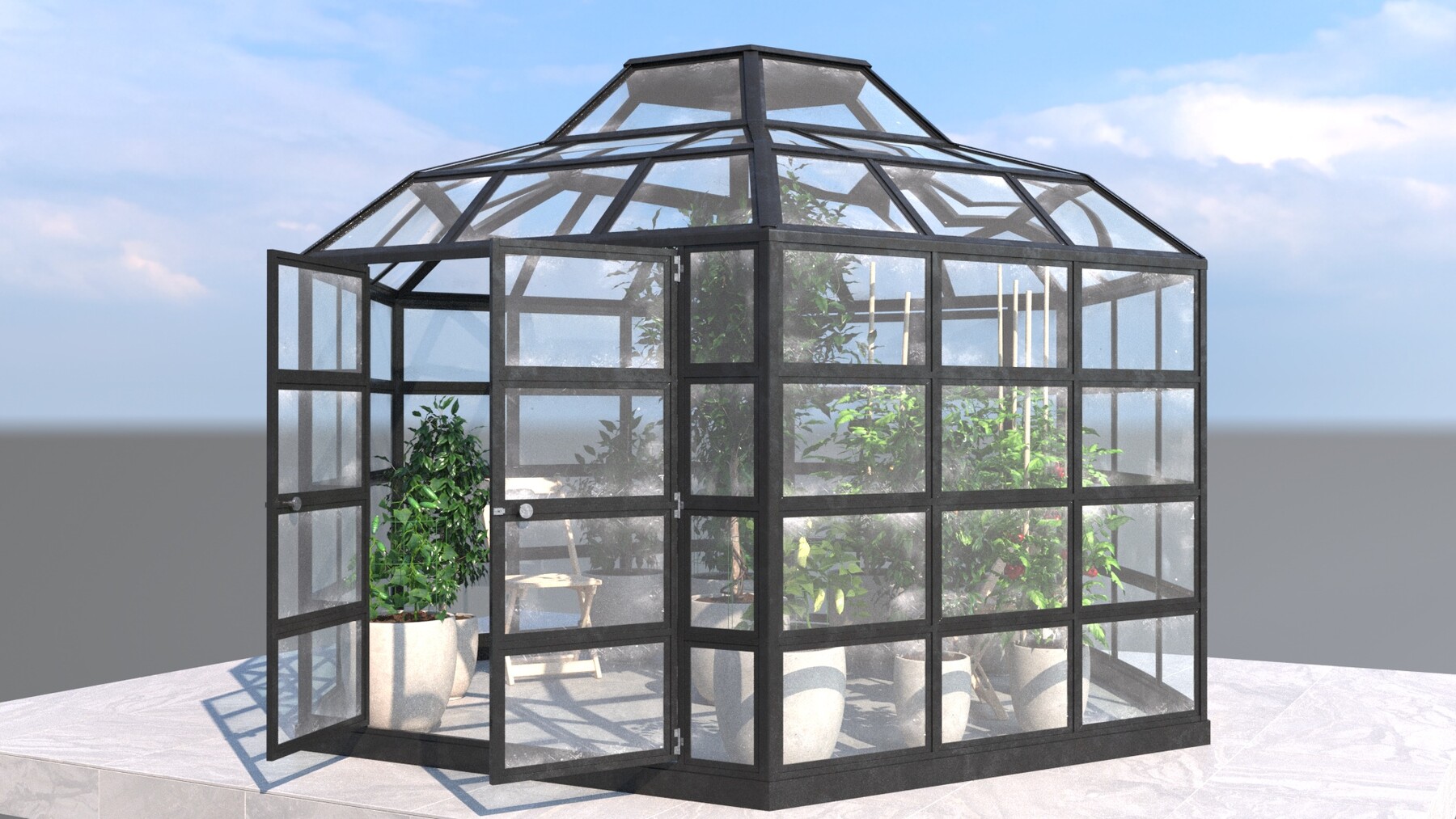 ArtStation - Greenhouse hexagon 3D model | Resources