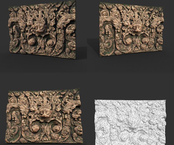 ArtStation - Low poly Ancient Khmer Temple Wall modular Ultra HD 16K ...