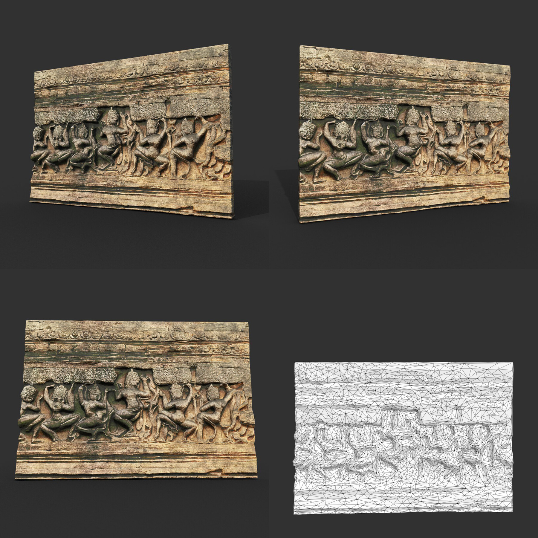 ArtStation - Low poly Ancient Khmer Temple Wall modular Ultra HD 16K ...