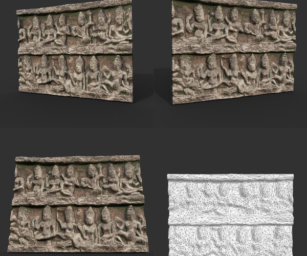 ArtStation - Low poly Ancient Khmer Temple Wall modular Ultra HD 16K ...
