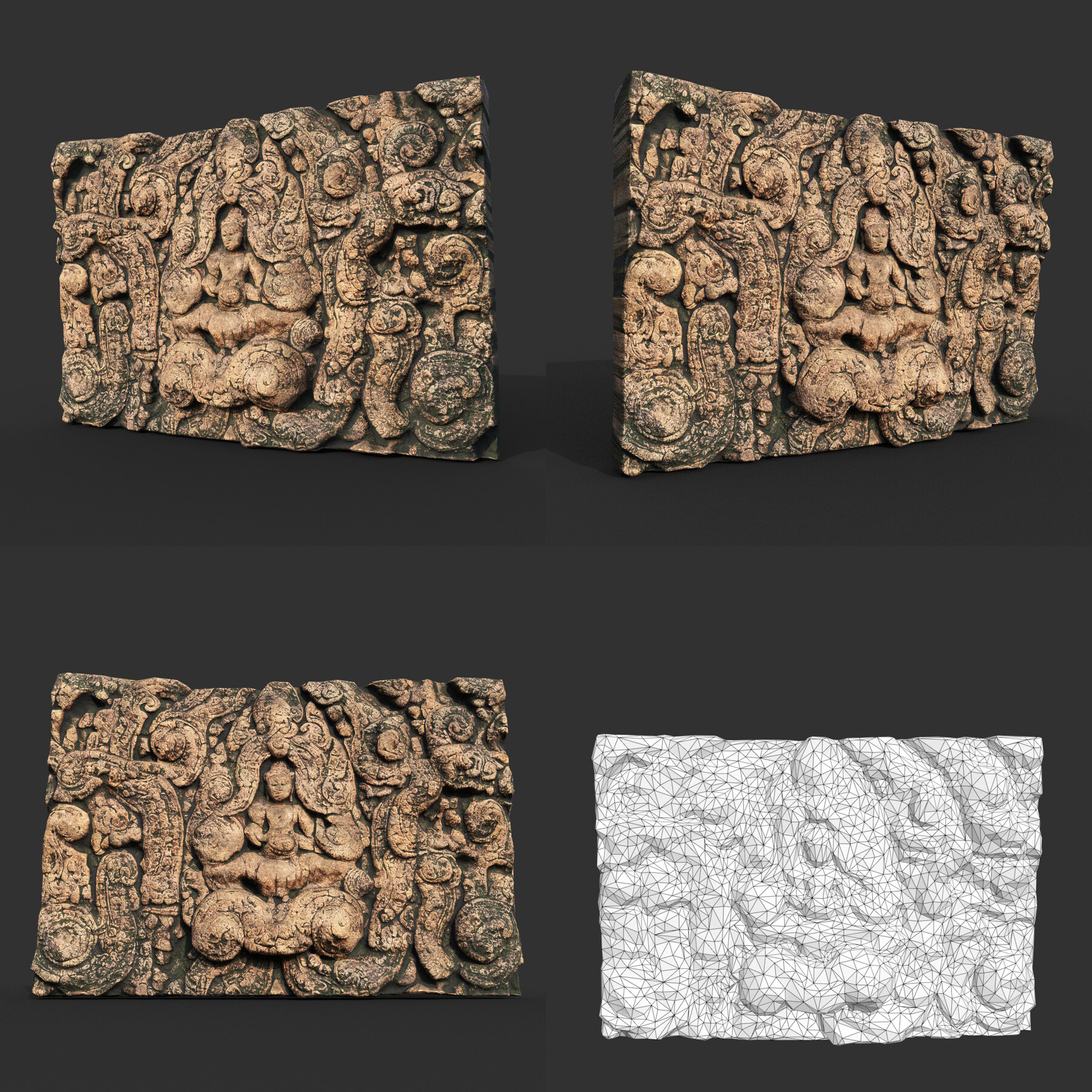 ArtStation - Low poly Ancient Khmer Temple Wall modular Ultra HD 16K ...