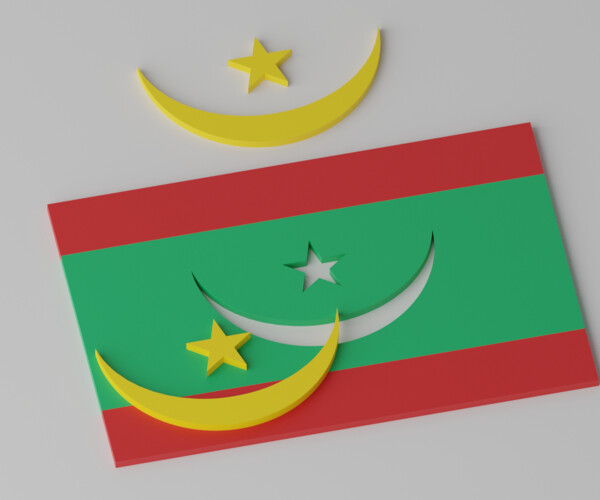 ArtStation - Islamic Muslim Countries Flags Collection 3D model | Resources