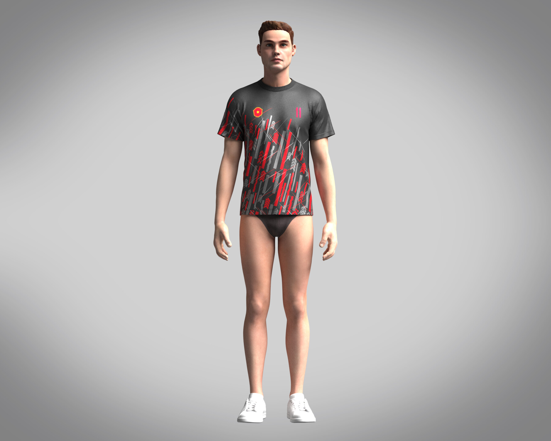 ArtStation - Soccer Red Print Jersey Player-11 | Resources