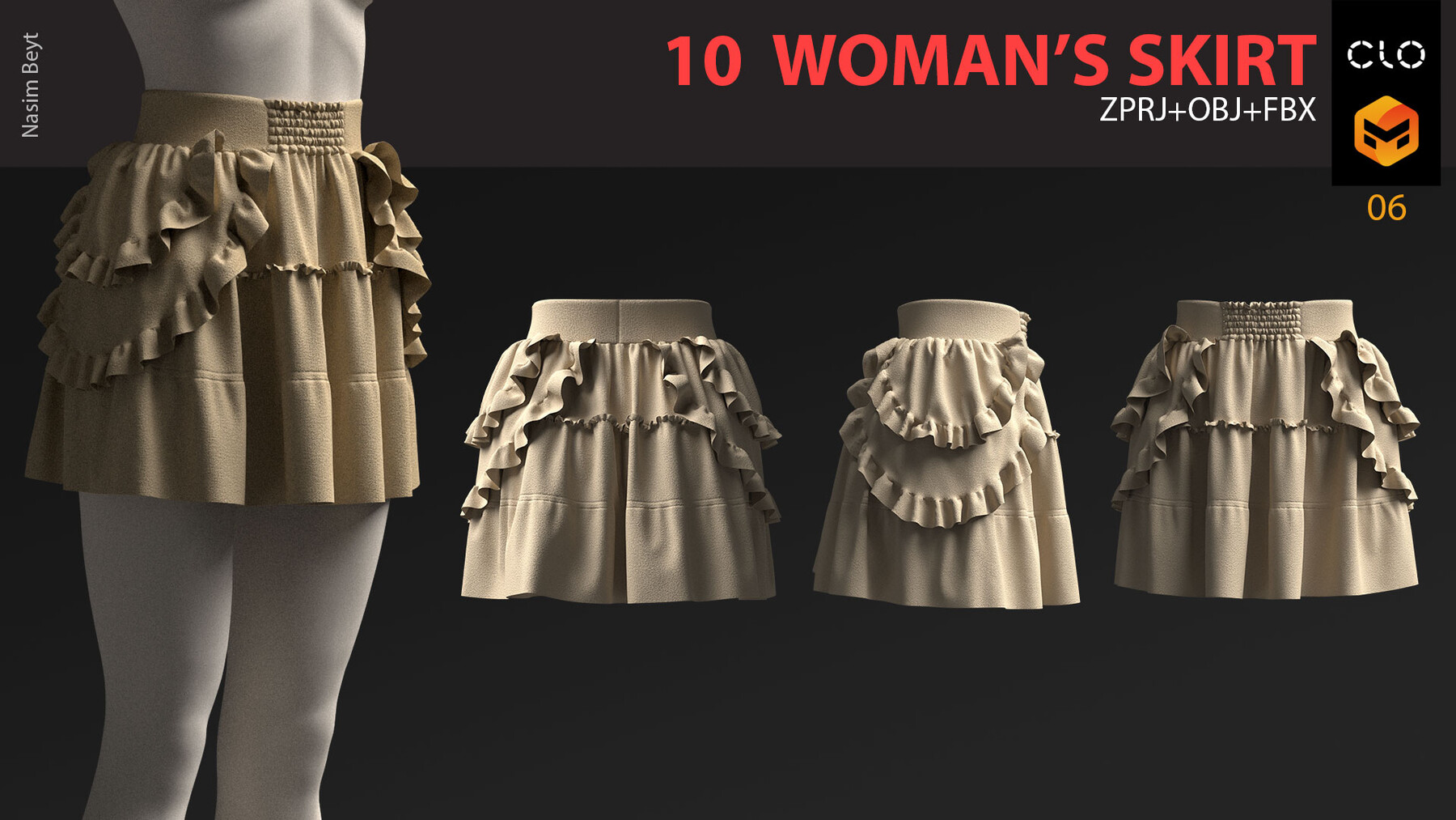 ArtStation - 10 WOMAN'S SKIRT PACK (VOL.02). Marvelous Designer/Clo3D ...