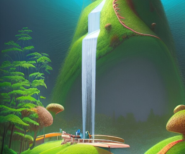 ArtStation - floating island waterfall 3600-jpg pack wombo art | Artworks