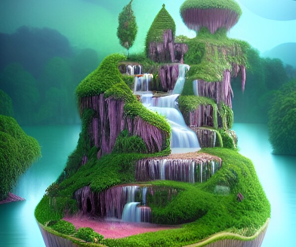 ArtStation - floating island waterfall 3600-jpg pack wombo art | Artworks