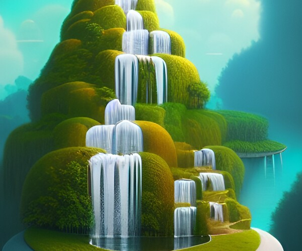 ArtStation - floating island waterfall 3600-jpg pack wombo art | Artworks