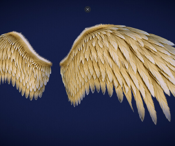 ArtStation - Low Poly Animated Golden Wings | Game Assets