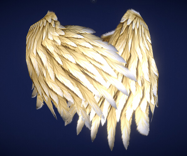 ArtStation - Low Poly Animated Golden Wings | Game Assets