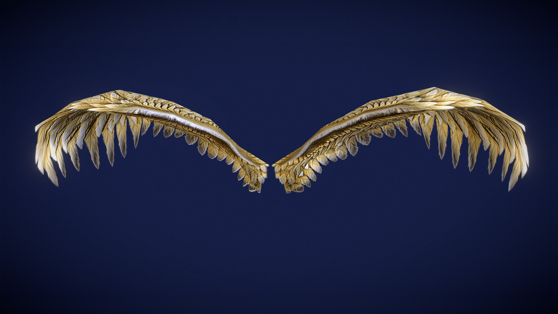 ArtStation - Low Poly Animated Golden Wings | Game Assets