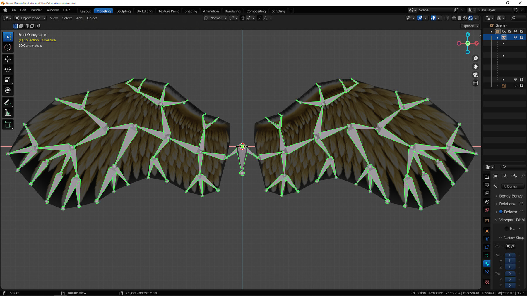 ArtStation - Low Poly Animated Golden Wings | Game Assets