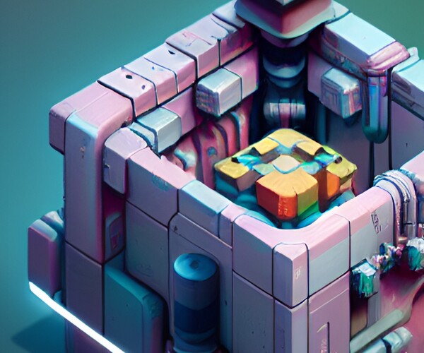 ArtStation - greeble isometric base-1600-jpg pack wombo art | Game Assets