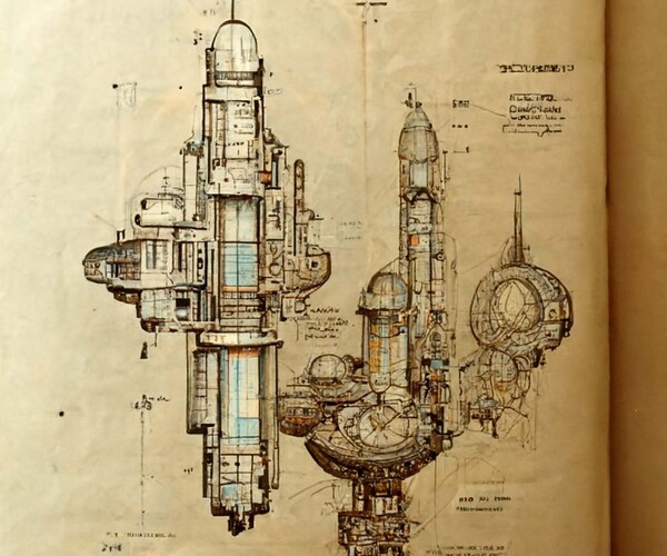 ArtStation - Space Station Blueprint Drawings Concept Art | Artworks