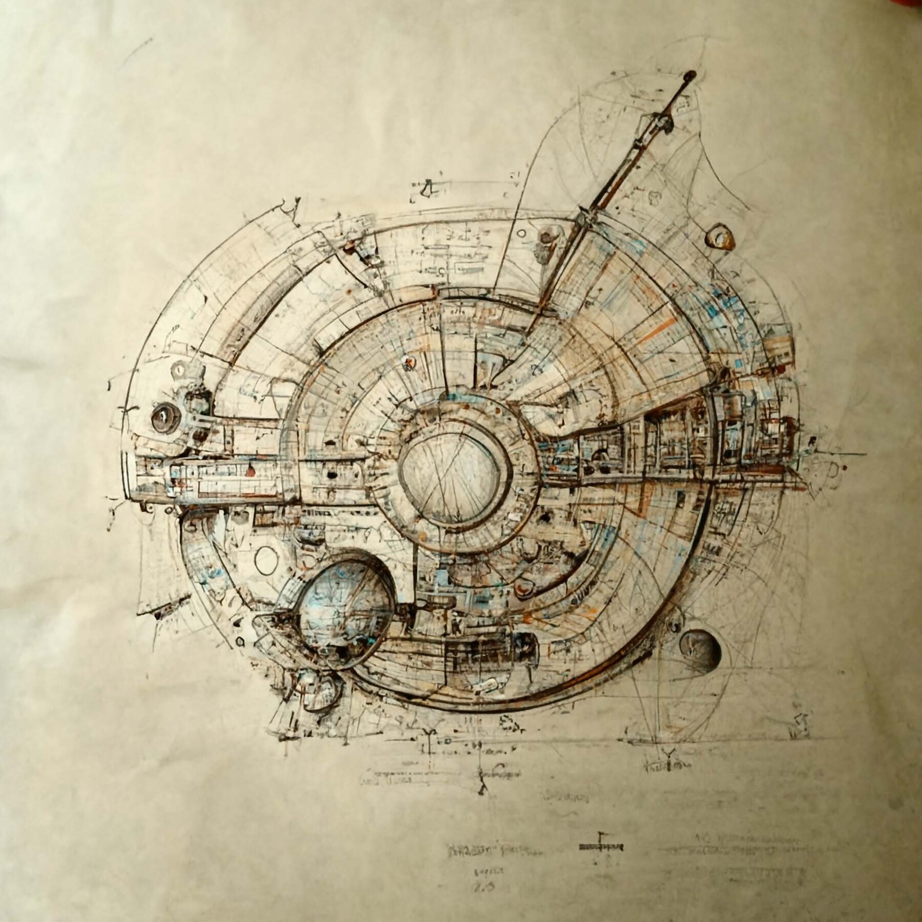 ArtStation - Space Station Blueprint Drawings Concept Art | Artworks