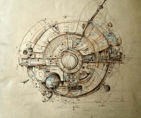 ArtStation - Space Station Blueprint Drawings Concept Art | Artworks