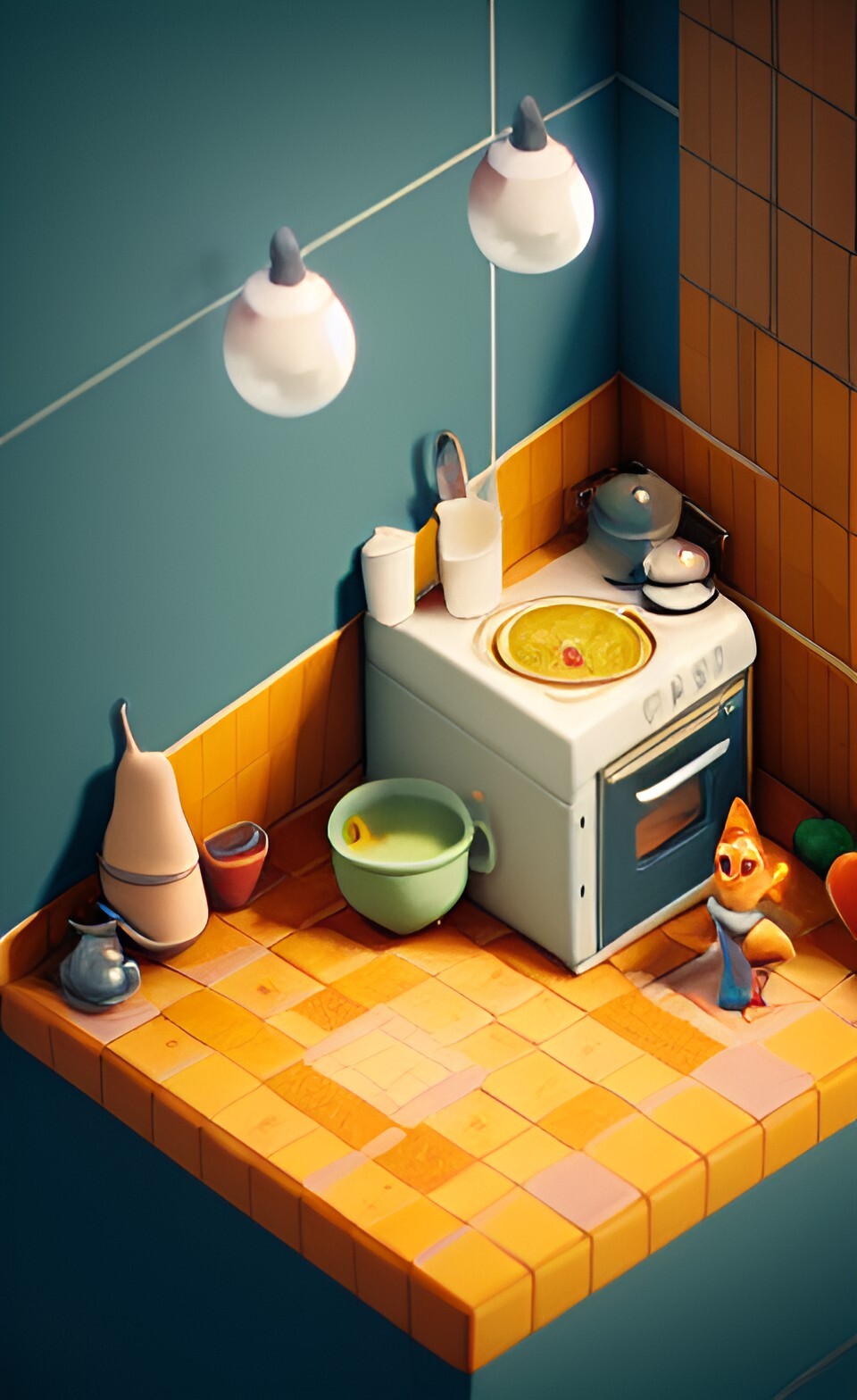 ArtStation - cute kitchen pixar render-2700-jpg pack wombo art | Artworks