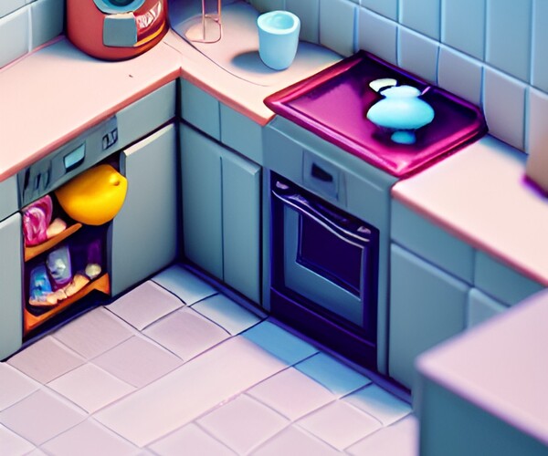 ArtStation - cute kitchen pixar render-2700-jpg pack wombo art | Artworks